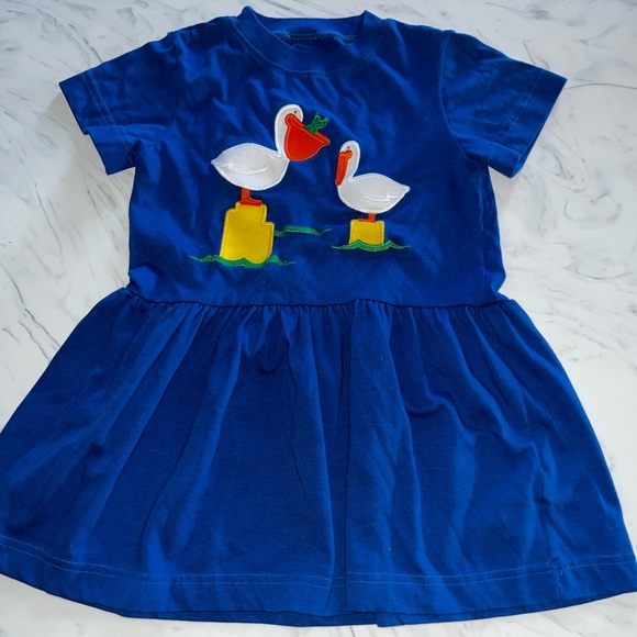 Kelly's Kids | Dresses | Kellys Kids Blue Knit Pelican Dress 4t Sea ...